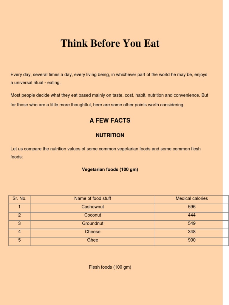 Think Before You Eat | PDF | Meat | Soybean
