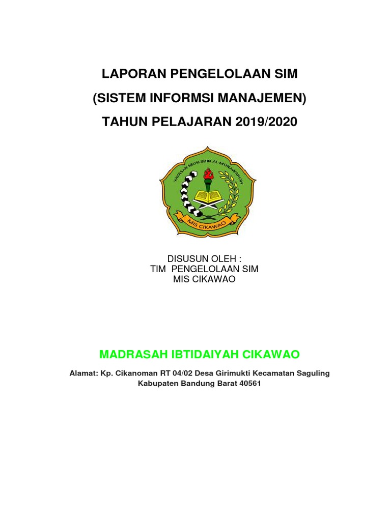 Laporan Pengelolaan SIM MADRASAH | PDF | Bisnis