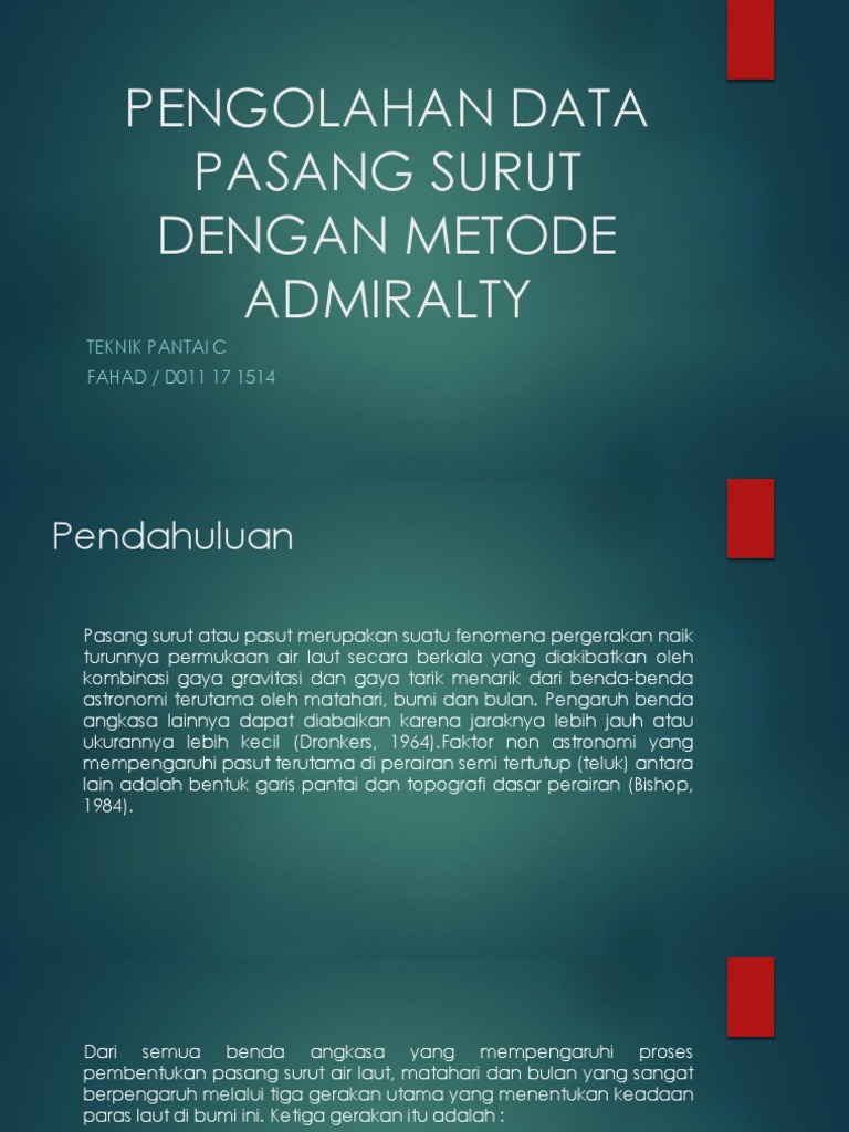 Pengolahan Data Pasang Surut Metode Admiralty | PDF