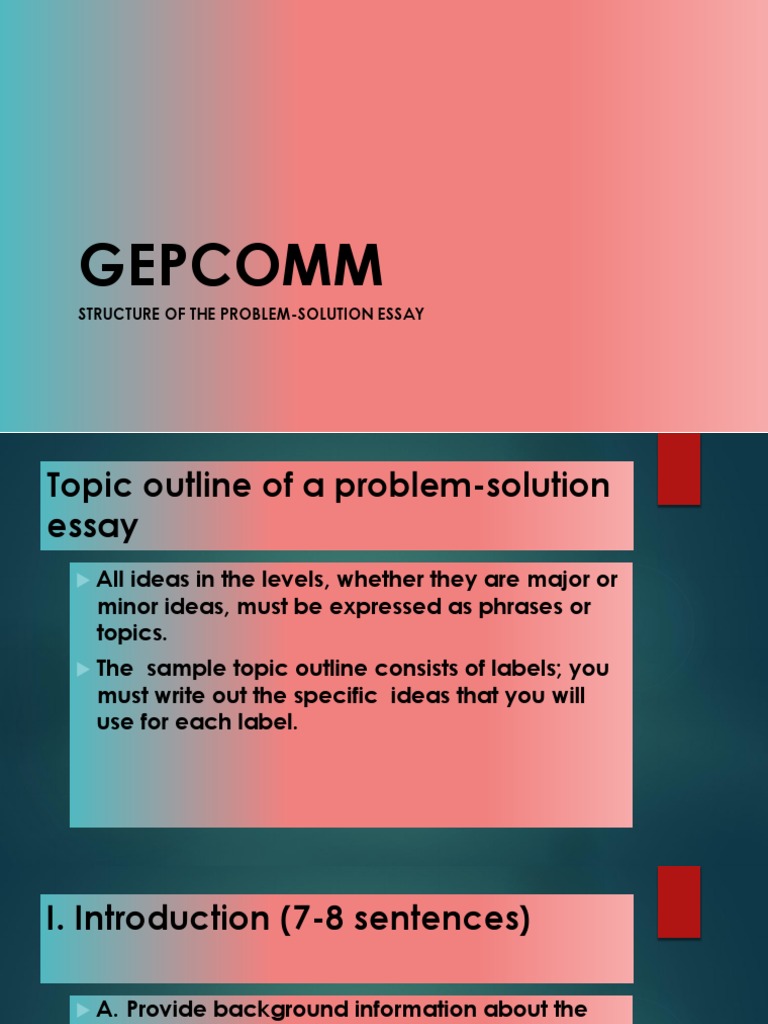 Problem Solution Essay | PDF