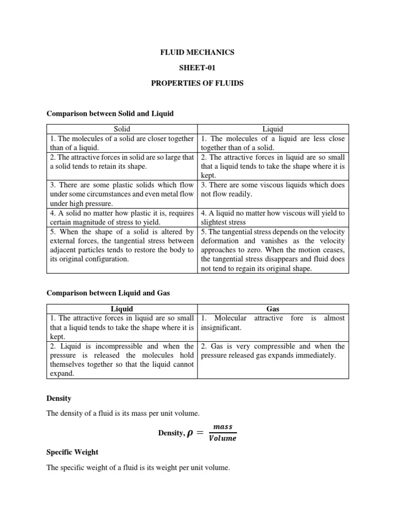 Sheet 1 PDF | PDF | Viscosity | Liquids