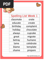7th Grade Spelling List and Quizzes | PDF