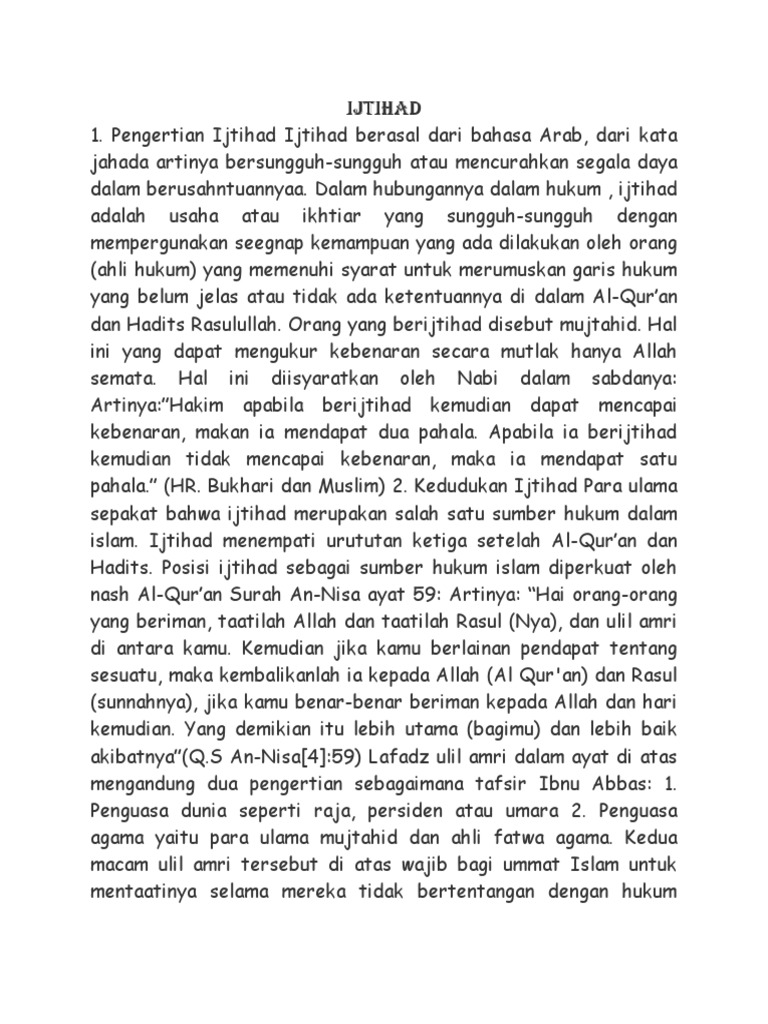 IJTIHAD | PDF | Agama & Spiritualitas