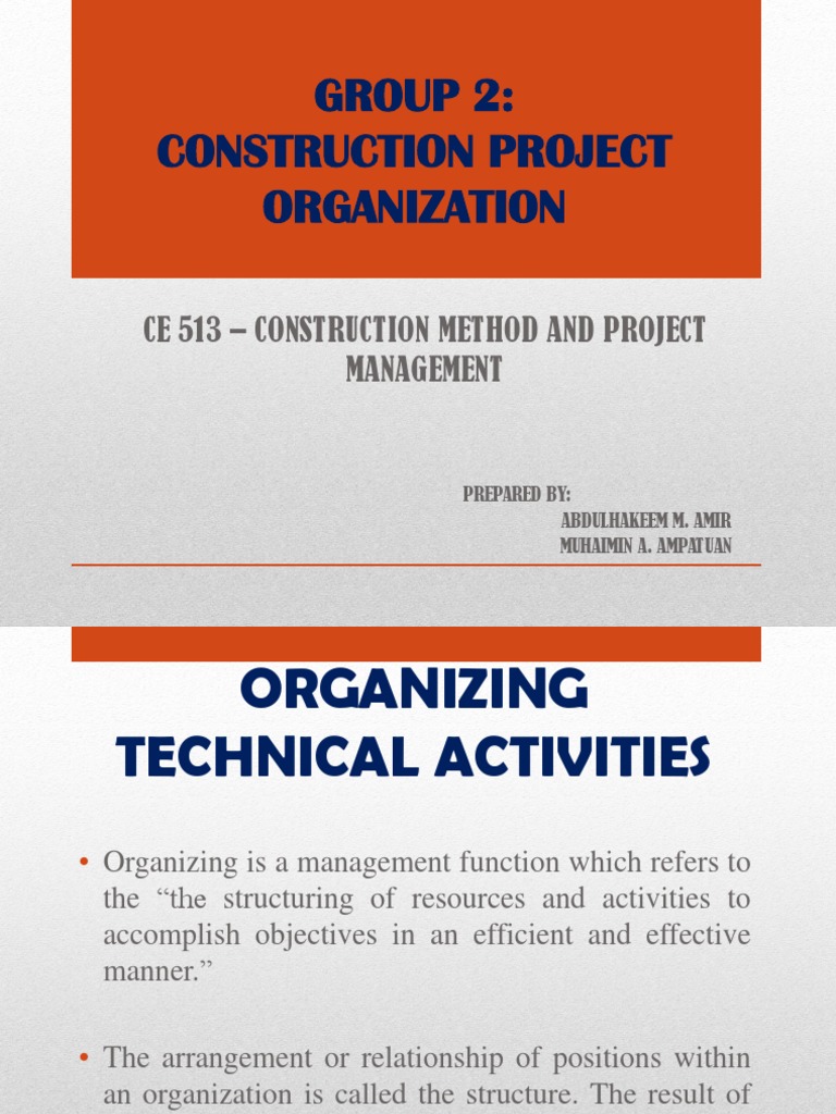 Construction Project Organization Guide | PDF | Organizational ...