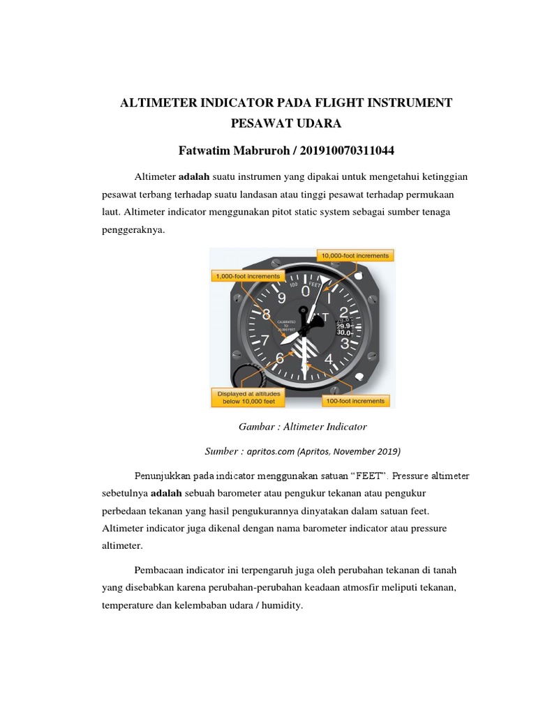 Fungsi dan Cara Kerja Altimeter | PDF