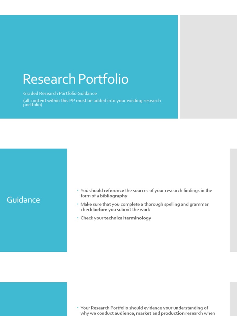 Research Portfolio Guidance | PDF | Qualitative Research | Quantitative ...