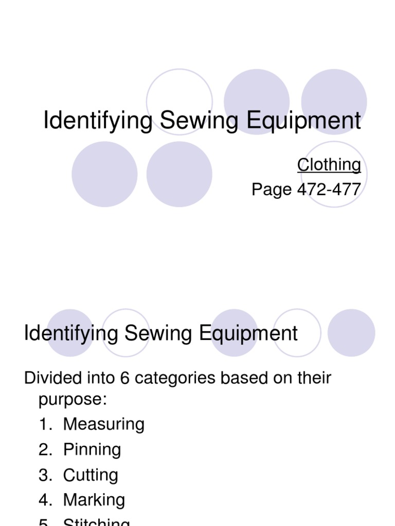 Identifying Sewing Equipment | PDF