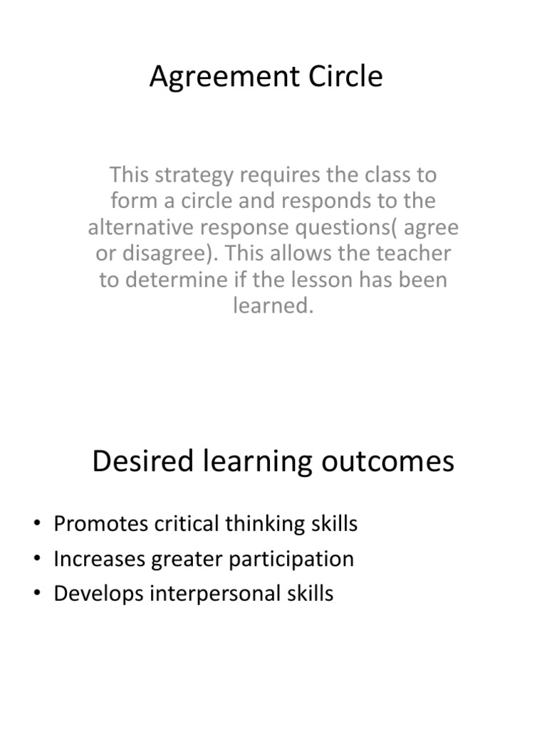 Agreement Circle | PDF | Critical Thinking | Learning