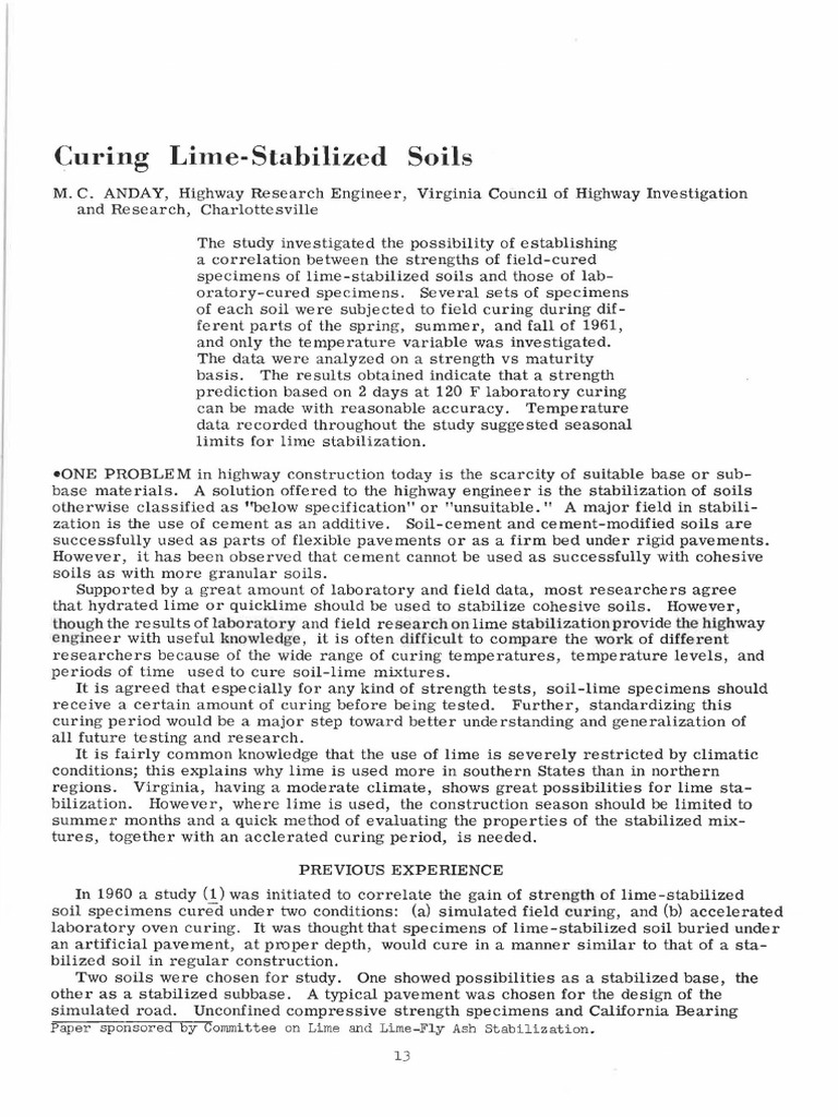 Curing of Lime Samples | Download Free PDF | Lime (Material) | Soil