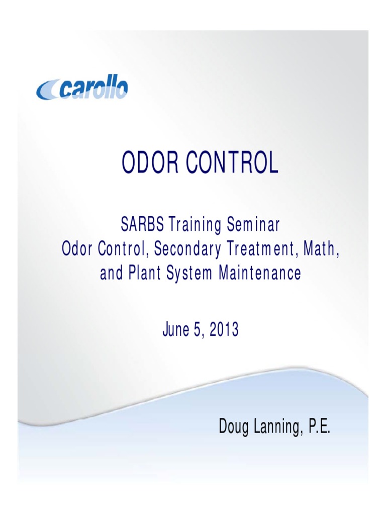 Odor Control Strategies for Wastewater Treatment Plants | PDF | Sewage ...