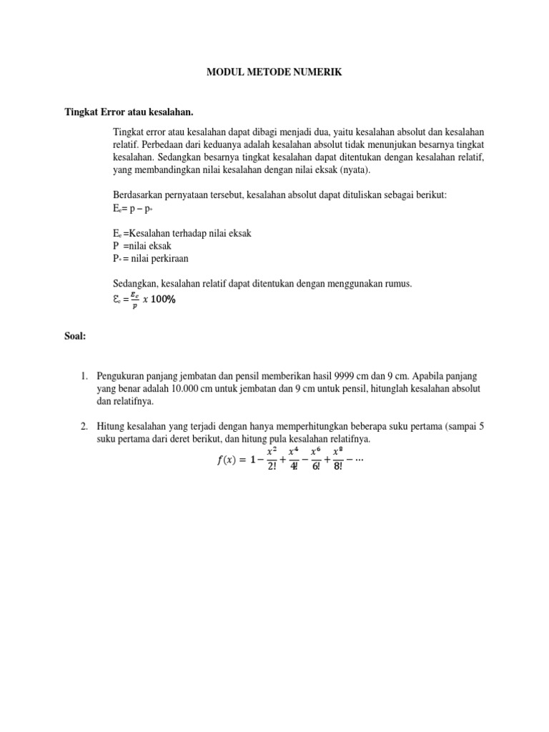 Metode Integral Numerik dan Persamaan Diferensial Parsial | PDF