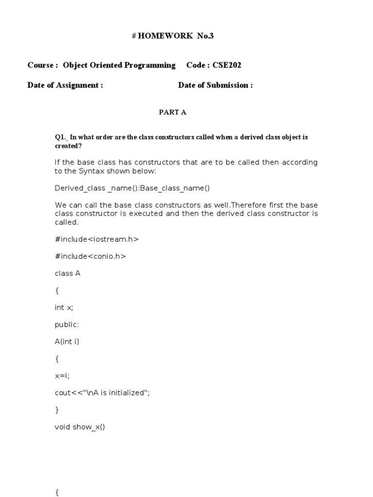CSE202 HW3 - Solution | PDF | Class (Computer Programming) | Method (Computer Programming)