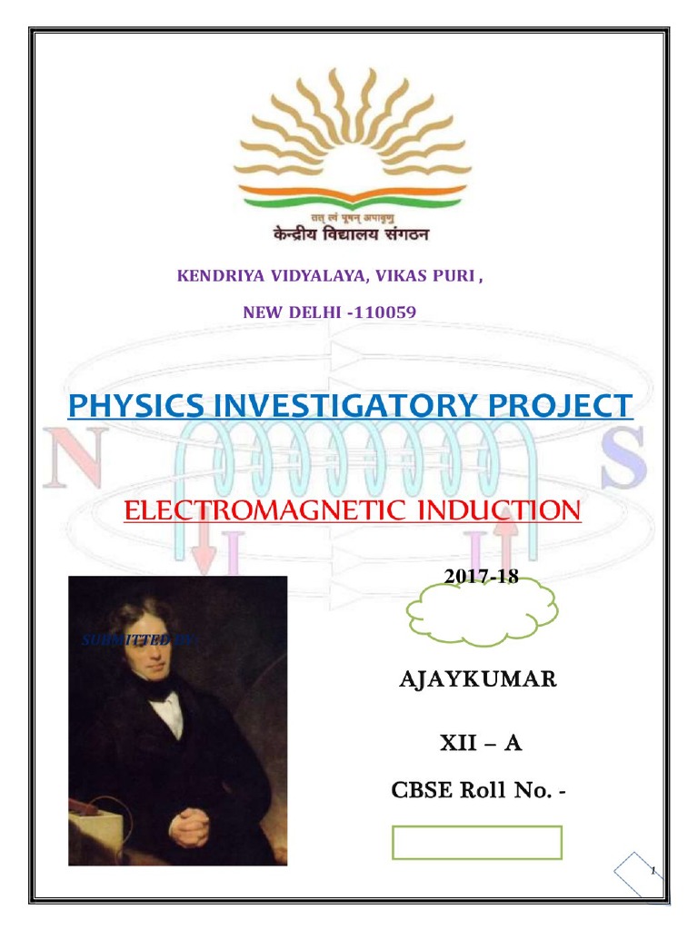 Faraday Law of Electromagnetic Induction Class 12 Project | PDF