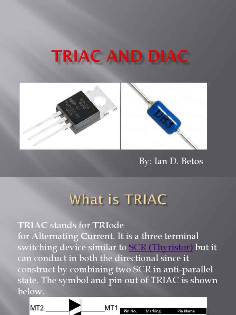 Triac and Diac | PDF | Electrical Equipment | Electric Current
