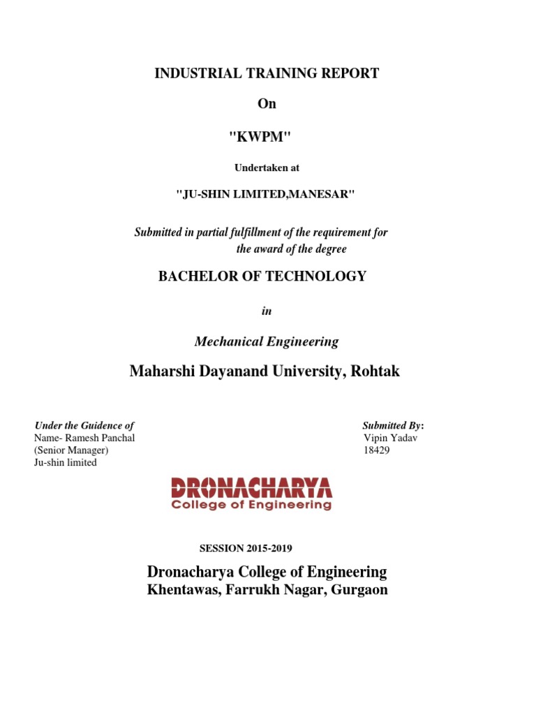 Industrial Training Report | PDF