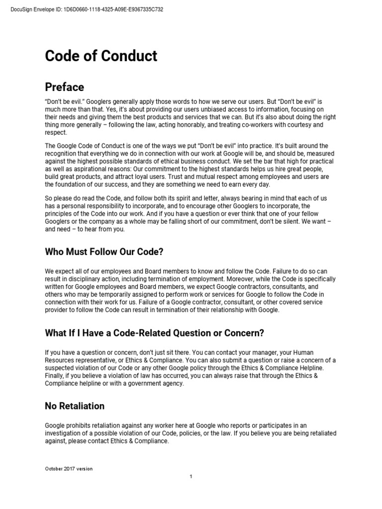 Code of Conduct | PDF | Harassment | Intellectual Property