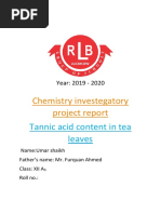 Chemistry Investigatory Project: Acidity in Tea Leaves | PDF