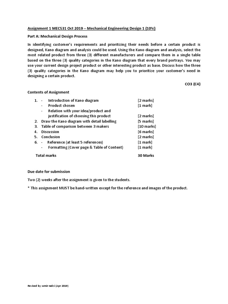 Kano Diagram Assignment Guidelines | PDF | Art