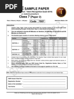 PWNSAT - Sample Paper - Class - 7th - Questions | PDF | Heart