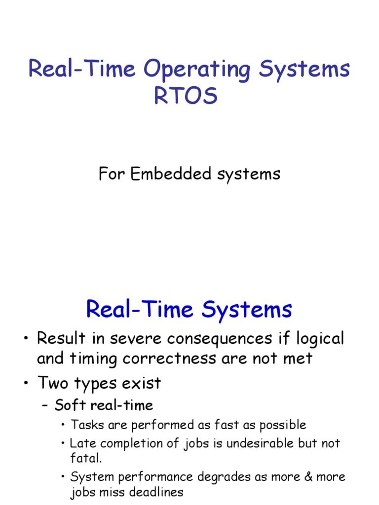 Real-Time Operating Systems Rtos | PDF | Scheduling (Computing) | Real Time Computing