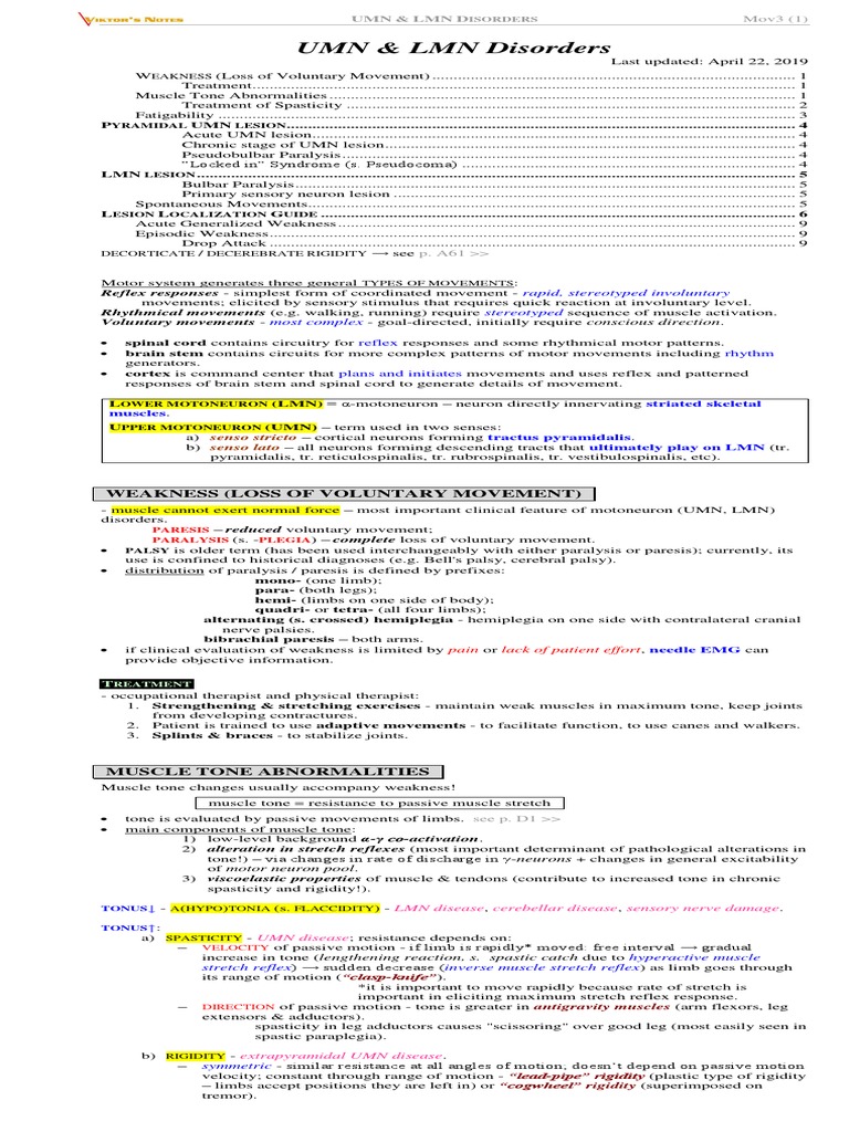 LMN VS Umn | PDF | Motor Neuron | Peripheral Neuropathy