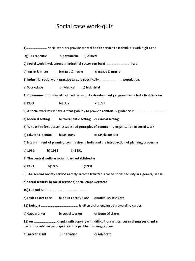 Social Case Work | PDF | Social Work | Community