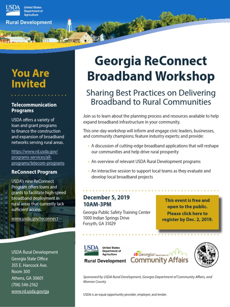 Georgia ReConnect Broadband Workshop Flyer | PDF