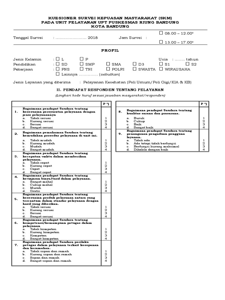 Kuesioner Responden | PDF