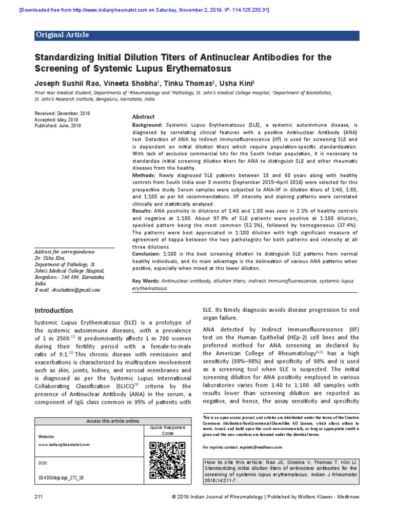 Jurnal SLE | PDF | Systemic Lupus Erythematosus | Sensitivity And ...