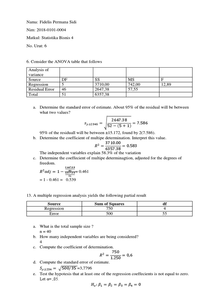 Statbis Tutor | PDF | Errors And Residuals | Regression Analysis