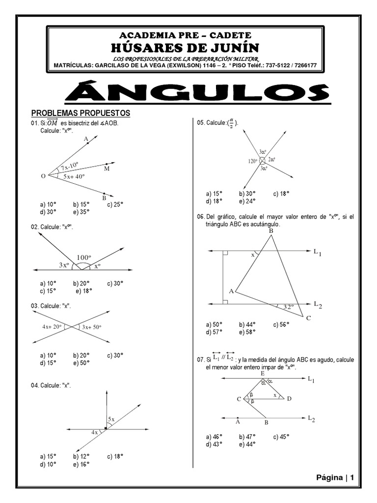 Angulos | PDF | Matemática Elemental | Geometría Elemental