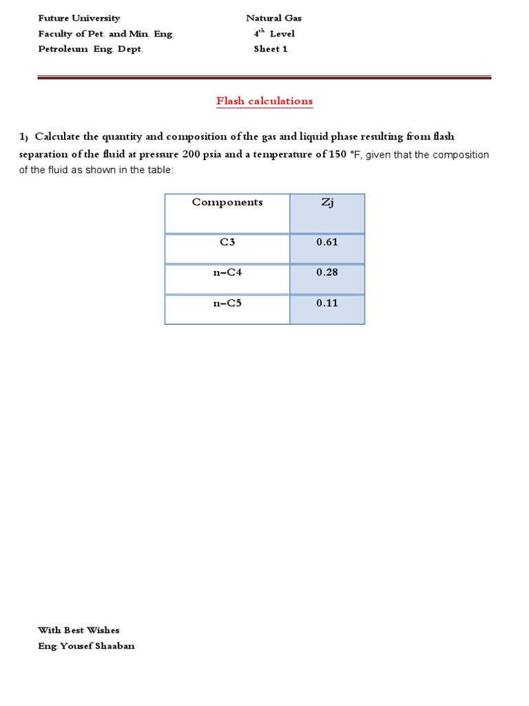 Sheet-1-Flash Calculations | PDF