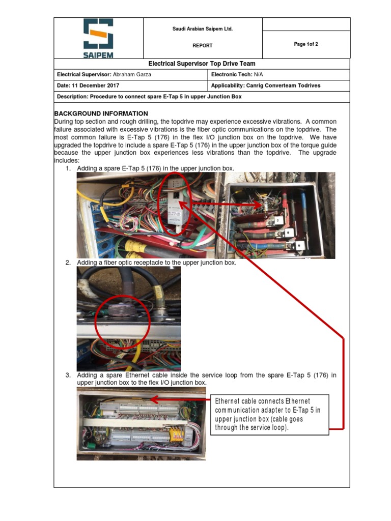 Connecting Spare ETap Procedure | PDF | Optical Fiber | Ethernet