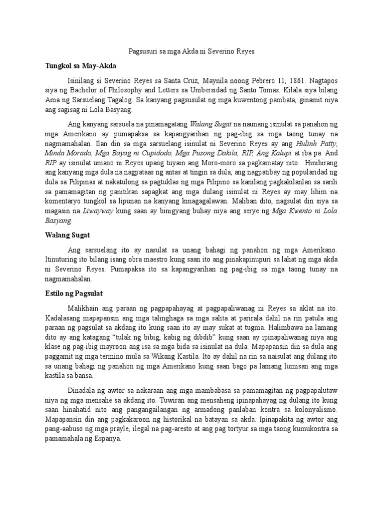 Severino Reyes | PDF