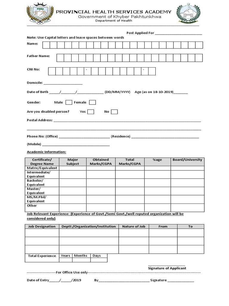 Provincial Health Services Academy: Government of Khyber Pakhtunkhwa | PDF