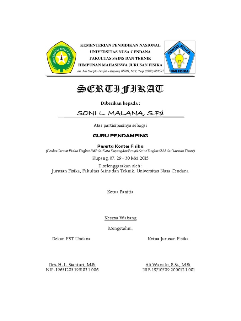 Sertifikat Guru Pendamping | PDF