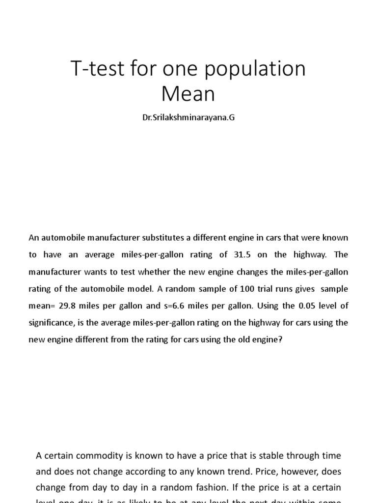 Testing Significance of Mean | PDF | Statistical Significance ...