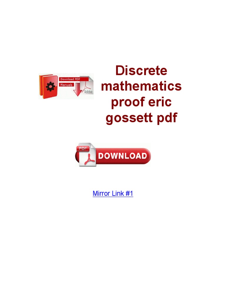 Discrete Mathematics Proof Eric Gossett PDF | PDF | Windows Xp ...