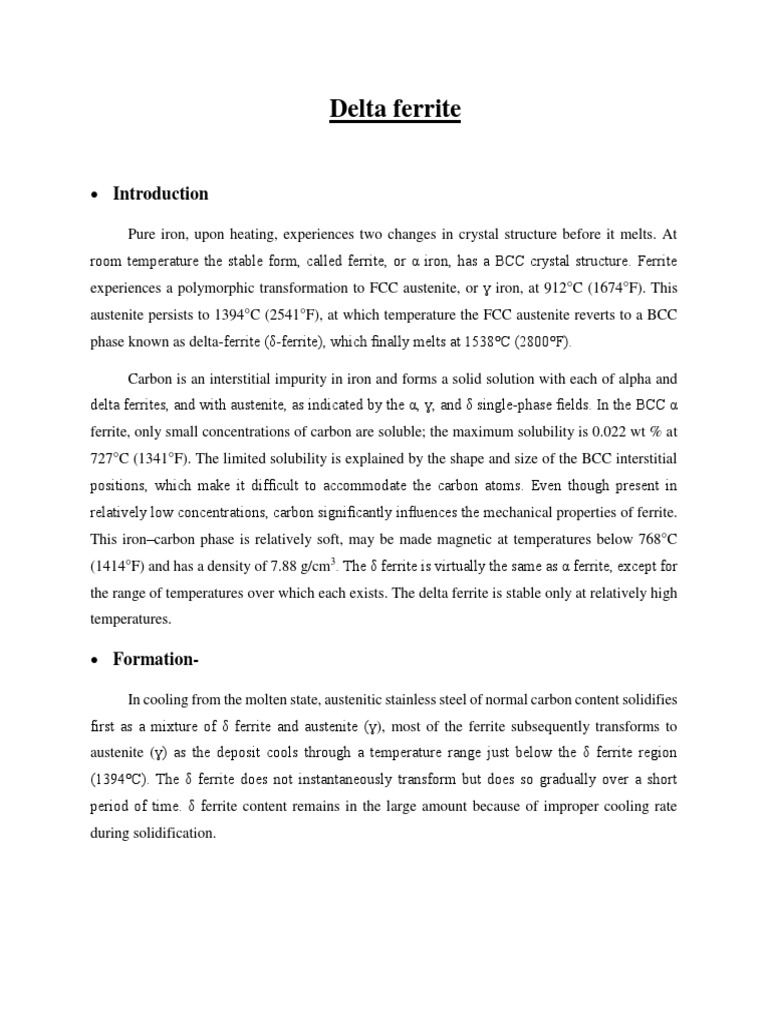 Delta Ferrite | PDF | Alloy | Steel