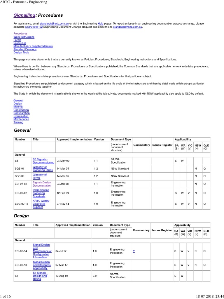 ARTC - Extranet - Engineering | PDF | Power Supply | Specification ...