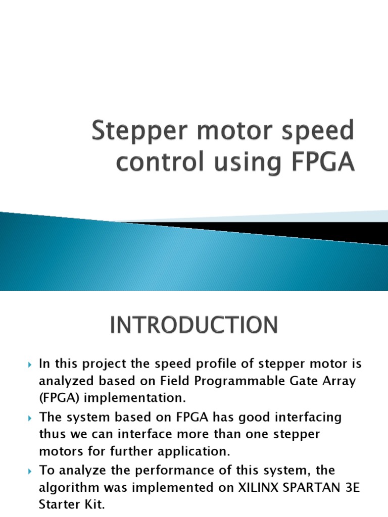 FPGA-Based Stepper Motor Speed Control | PDF | Teaching Methods ...