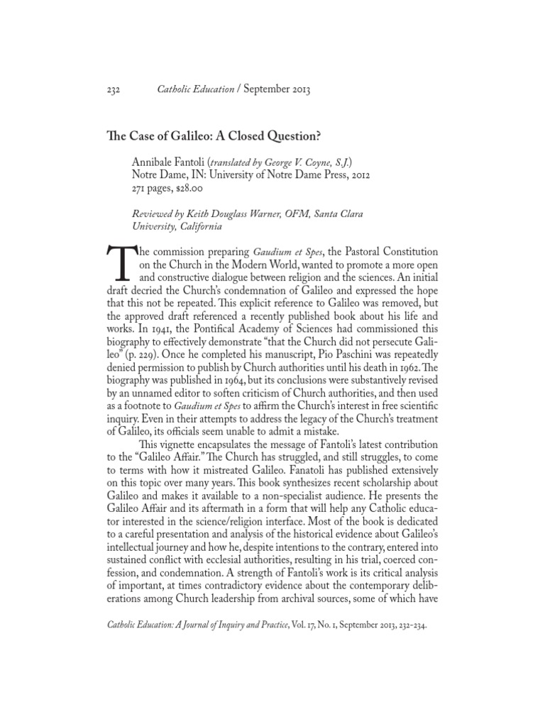 Galileo Affair: Church and Science Review | PDF | Galileo Galilei ...