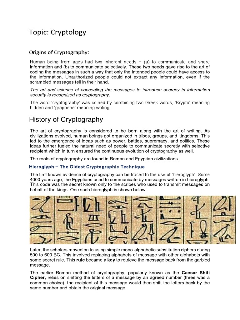 History and Evolution of Cryptography | PDF | Cryptography | Key ...