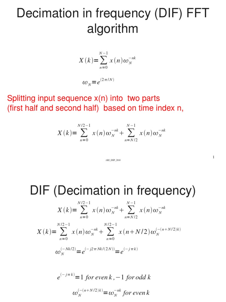 Decimation in Frequency (DIF) FFT Algorithm | PDF | Computer Science | Graph Theory