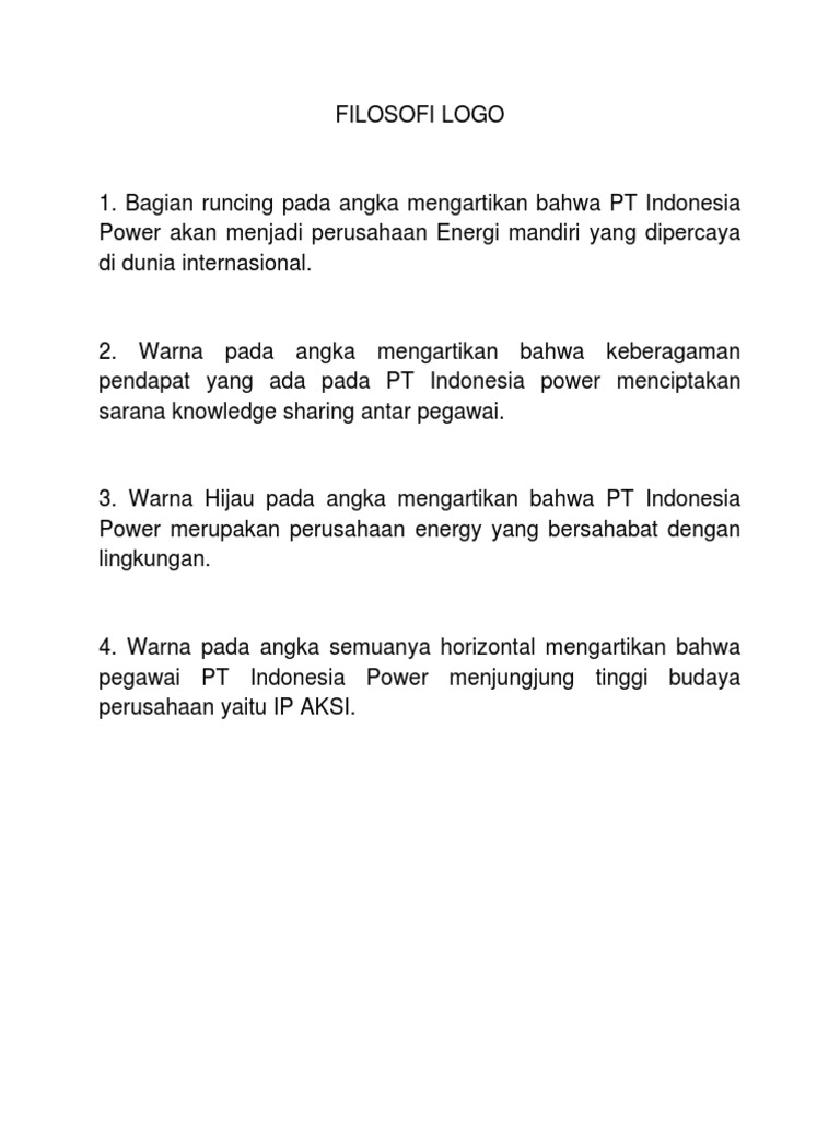 Filosofi Logo PT Indonesia Power | PDF