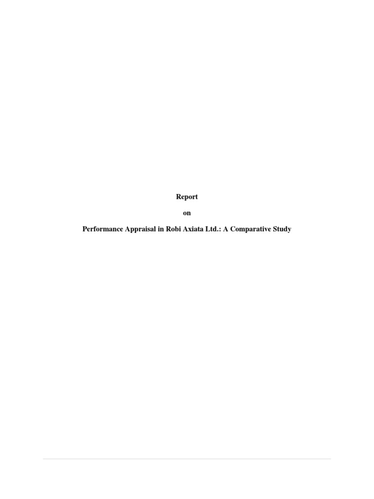 On Performance Appraisal in Robi Axiata LTD.: A Comparative Study ...