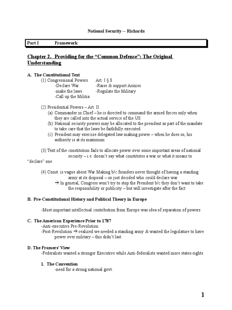 National Security Powers Analysis | PDF | Standing (Law) | Treaty