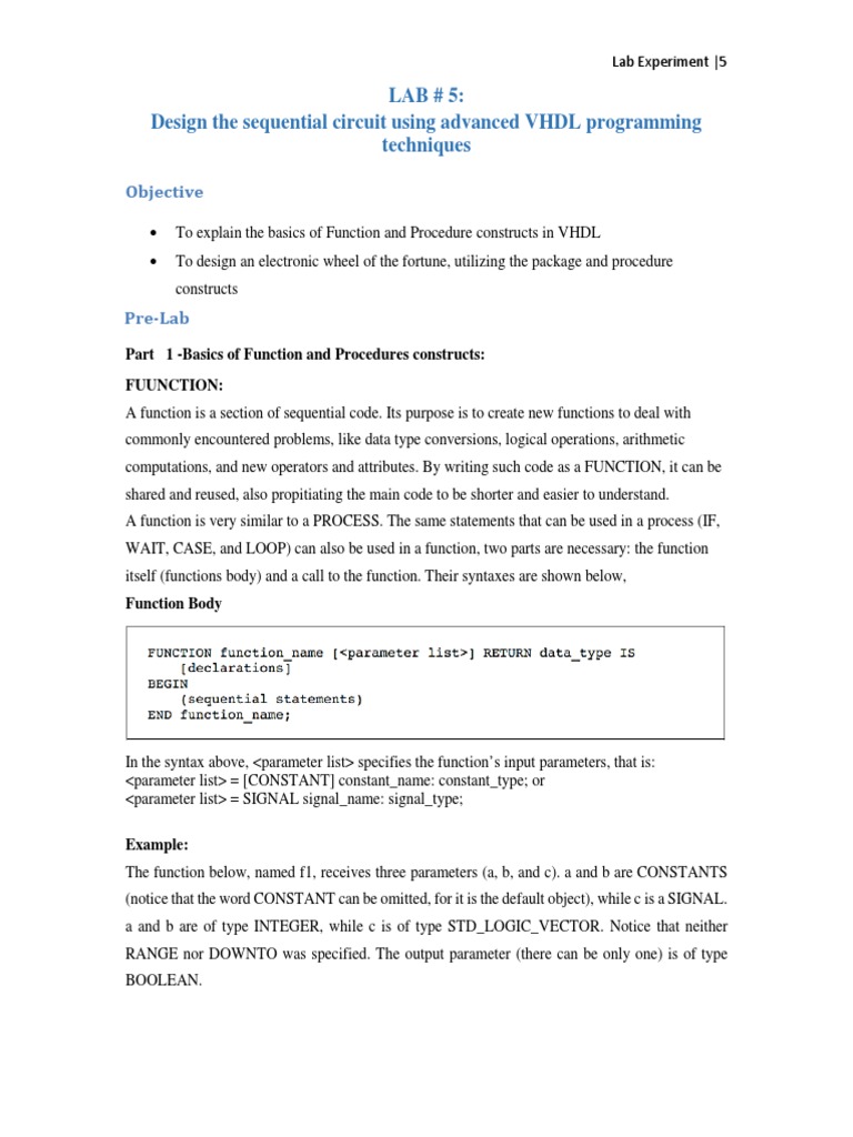Lab 5 Pdf Subroutine Parameter Computer Programming 