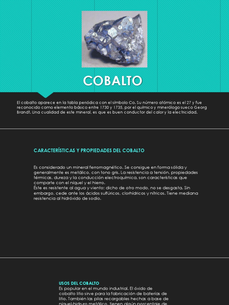 COBALTO | PDF | Cobalto | Roca (geología)