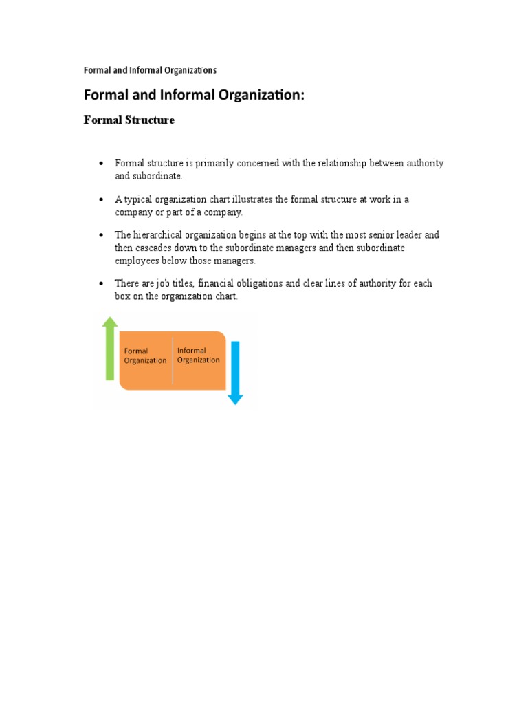 Formal and Informal Organization | Download Free PDF | Hierarchy ...